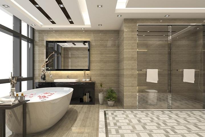 12 Perpaduan Keramik Lantai dan Dinding Kamar Mandi yang Menarik