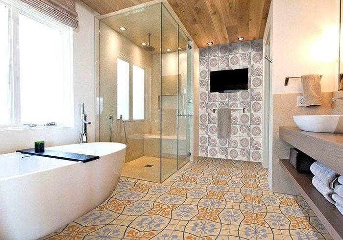 12 Perpaduan Keramik Lantai dan Dinding Kamar Mandi yang Menarik