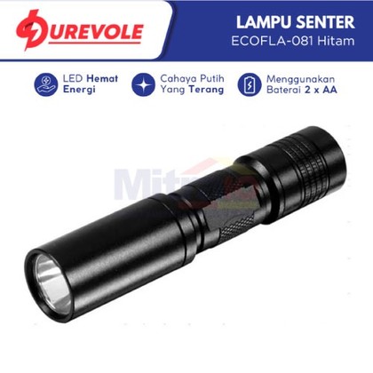 Jual Durevole Lampu Senter Ecofla-081 Hitam